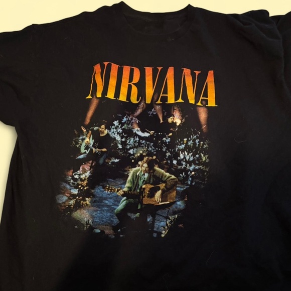 NIRVANA | Shirts | Nirvana Black Tee With Multicolor Graphic | Poshmark